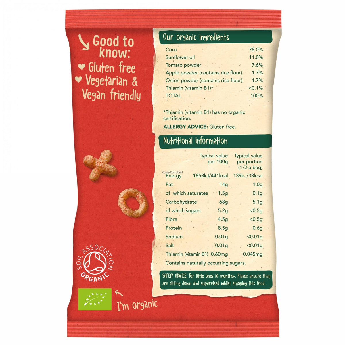 Saucy Tomato Noughts & Crosses Corn Puffs Multipack 4x15g – Bio Kids Qatar